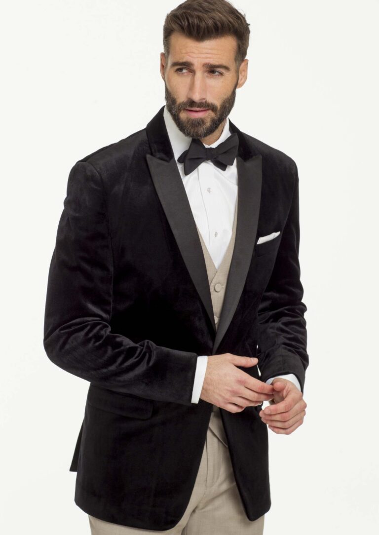 Men's Black Velvet Formal Tuxedo Jacket: The "Venice" - Darianna®